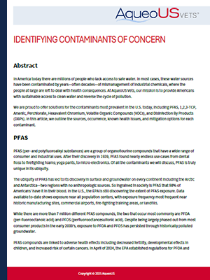 AqueoUS Vets Expertise: Contaminants of Concern